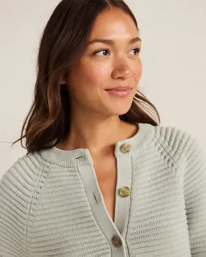 HAVEN WELL WITHIN Organic Cotton Horizontal Stitch Cardigan