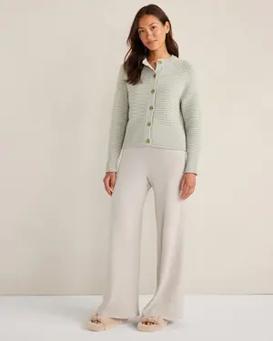 HAVEN WELL WITHIN Organic Cotton Horizontal Stitch Cardigan