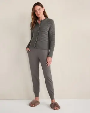 HAVEN WELL WITHIN Organic Cotton Horizontal Stitch Cardigan