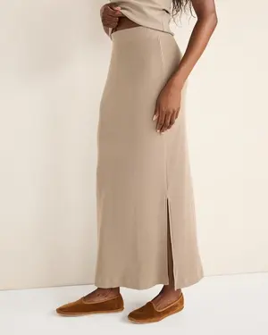 HAVEN WELL WITHIN Ottoman Rib Pencil Maxi Skirt