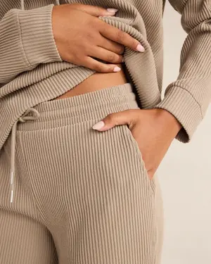 HAVEN WELL WITHIN Ottoman Rib Straight Leg Pants