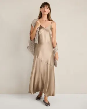 HAVEN WELL WITHIN Luxe Silk Bias-cut Maxi Dress