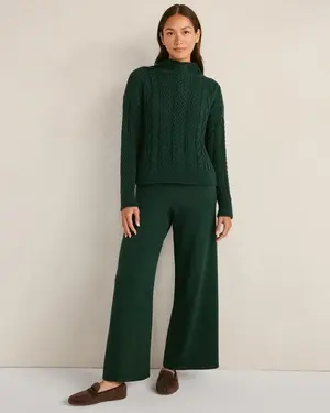 HAVEN WELL WITHIN Organic Cotton Cable Mockneck Sweater