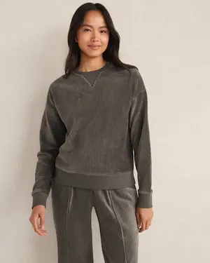 HAVEN WELL WITHIN Corded Velour Crewneck Pullover