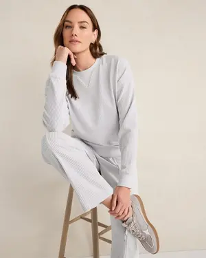 HAVEN WELL WITHIN Corded Velour Crewneck Pullover
