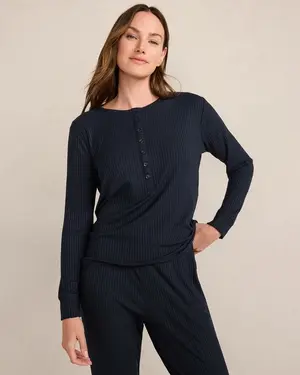 HAVEN WELL WITHIN Rib Knit Henley - Nightfall