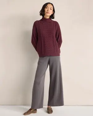 HAVEN WELL WITHIN Organic Cotton Wide Leg Pants - Granite