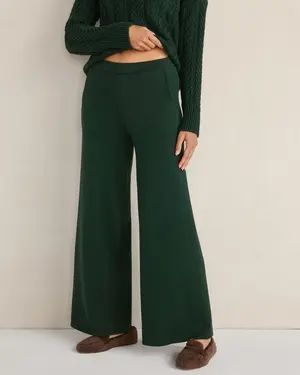 HAVEN WELL WITHIN Organic Cotton Wide Leg Pants - Hunter