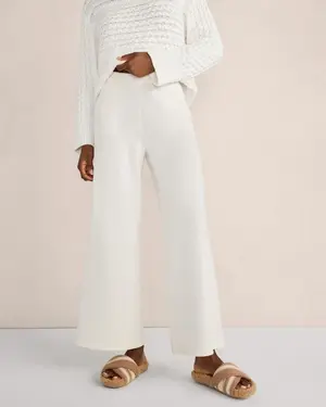 HAVEN WELL WITHIN Organic Cotton Wide Leg Pants - Ivory