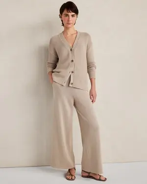 HAVEN WELL WITHIN Organic Cotton Wide Leg Pants - Ivory