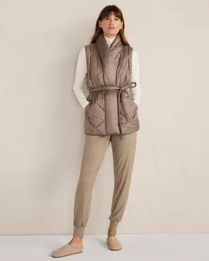 HAVEN WELL WITHIN Shiny Quilted Puffer Vest - Nightengale