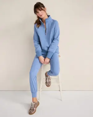 HAVEN WELL WITHIN Cloud Fleece Half Zip Pullover - Rainfall
