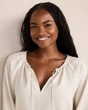 HAVEN WELL WITHIN Washed Split Neck Top - Rainfall