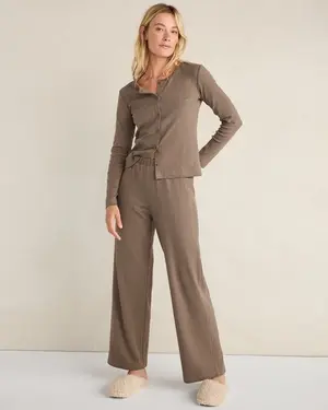 HAVEN WELL WITHIN Organic Cotton Pointelle Relaxed Fit Pants - Ivory