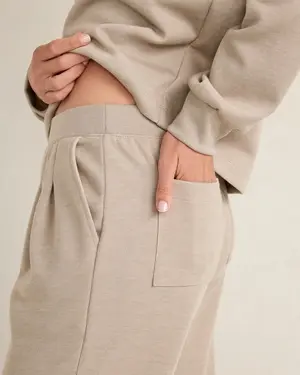 HAVEN WELL WITHIN Double Knit Pleated Pants - Ivory