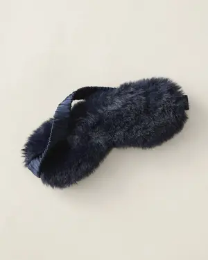 HAVEN WELL WITHIN Faux Fur + Silk Eye Mask - Nightfall