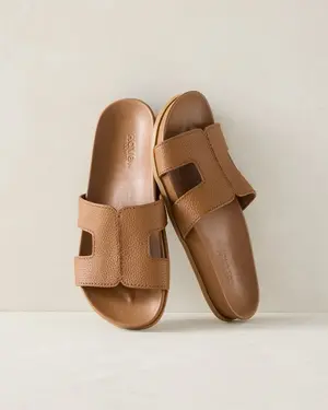 HAVEN WELL WITHIN Haven Well Within Leather Cutout Slides Nightfall