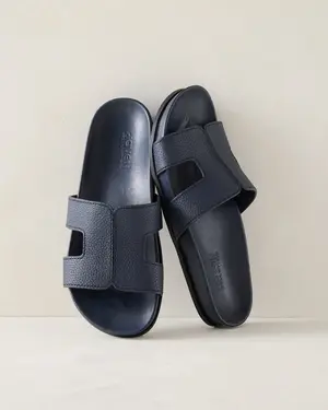 HAVEN WELL WITHIN Haven Well Within Leather Cutout Slides Nightfall