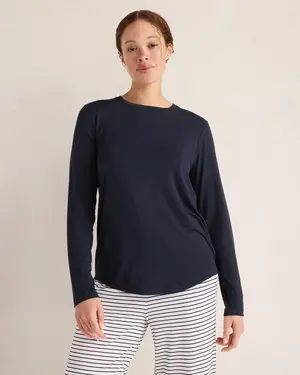 HAVEN WELL WITHIN Calm & Cool Long Sleeve Pajama Top - Nightfall