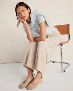 HAVEN WELL WITHIN Crochet Ballet Flats With Removable Ankle Strap