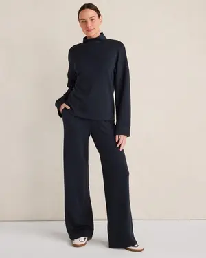 HAVEN WELL WITHIN Soft Knit Mock Neck Top