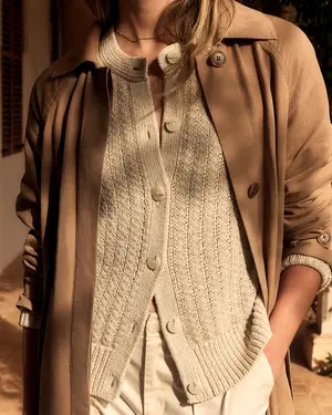 HAVEN WELL WITHIN Textured Linen Tape Yarn Cardigan