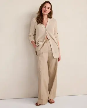 HAVEN WELL WITHIN Linen Tape Yarn Button-up Cardigan
