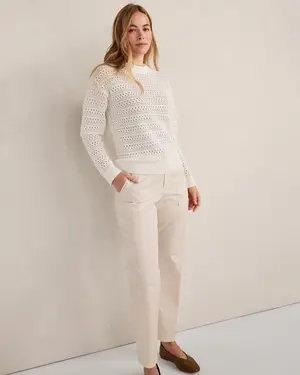 HAVEN WELL WITHIN Cotton Linen Stitched Crewneck