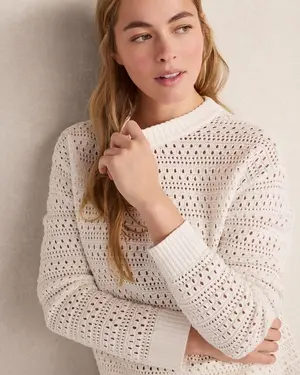 HAVEN WELL WITHIN Cotton Linen Stitched Crewneck