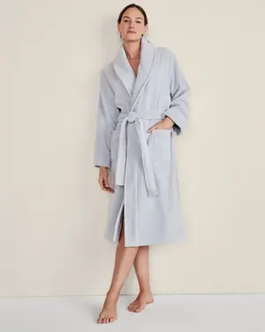 HAVEN WELL WITHIN Organic Cotton Terry Bathrobe - Serenity Blue