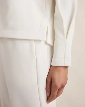 HAVEN WELL WITHIN Soft-brushed Fleece Pleated Crewneck