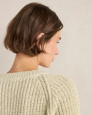 HAVEN WELL WITHIN Cotton Tape Yarn V-neck Cardigan - Muslin