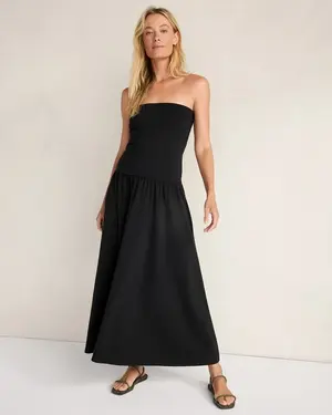 HAVEN WELL WITHIN Organic Cotton Modal Strapless Maxi Dress - Black