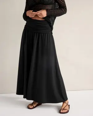HAVEN WELL WITHIN Organic Cotton Modal Strapless Maxi Dress - Black
