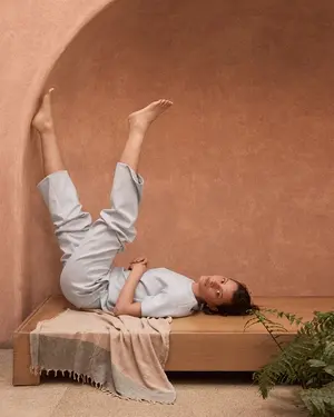 HAVEN WELL WITHIN Soft Knit Relaxed Barrel Leg Pants