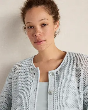 HAVEN WELL WITHIN Cotton Blend Open Stitch Cardigan