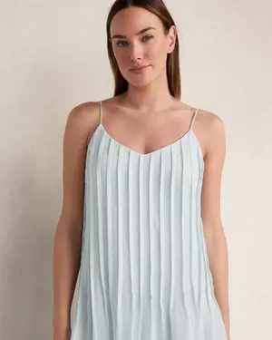 HAVEN WELL WITHIN Ramie Blend Pintuck Maxi Dress