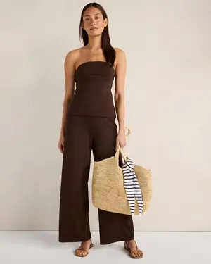 HAVEN WELL WITHIN Raffia Tote Bag - Black