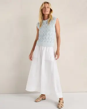 HAVEN WELL WITHIN Organic Cotton Chain Pointelle Sweater Vest - Coffee Bean