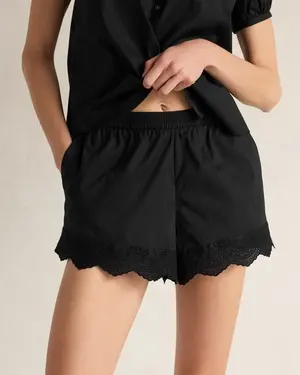 HAVEN WELL WITHIN Organic Cotton Poplin Embroidered Shorts