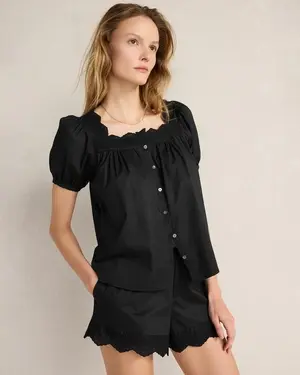 HAVEN WELL WITHIN Organic Cotton Poplin Embroidered Shorts