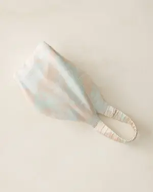 HAVEN WELL WITHIN Washable Silk Printed Puffer Eye Mask - Flapper Floral Sandstone