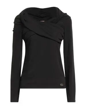 TWINSET Long Sleeve Gathered Crepe Top