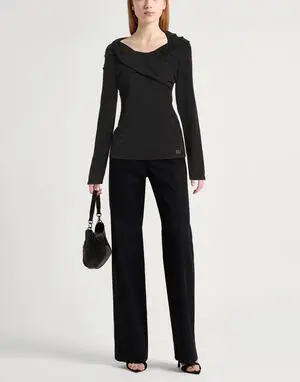 TWINSET Long Sleeve Gathered Crepe Top