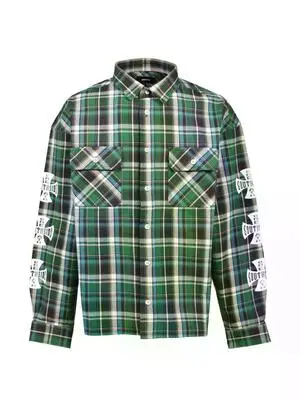 BREATH Tartan-check Graphic-print Shirt - Green