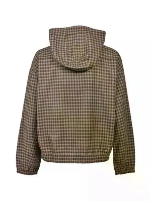 BREATH Checked Hooded Jacket - Brown