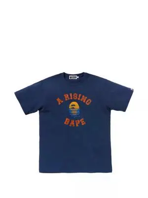 A BATHING APE Logo-print Cotton T-shirt - Blue