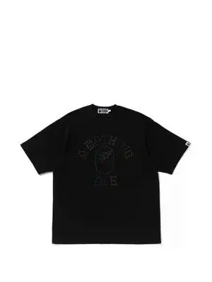 A BATHING APE Rhinestone-embellished Logo T-shirt - Black