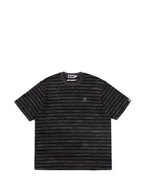 A BATHING APE Camo-print Striped T-shirt