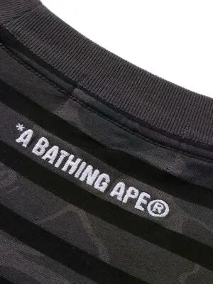 A BATHING APE Camo-print Striped T-shirt